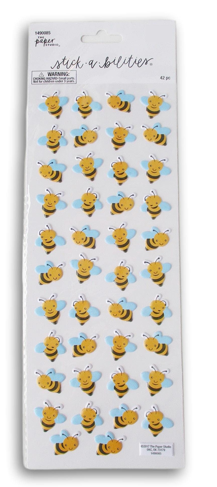 Amazon.com: Bee Stickers - 3D Bumblebee fts & Scrapbooks - Pack of 42 ...