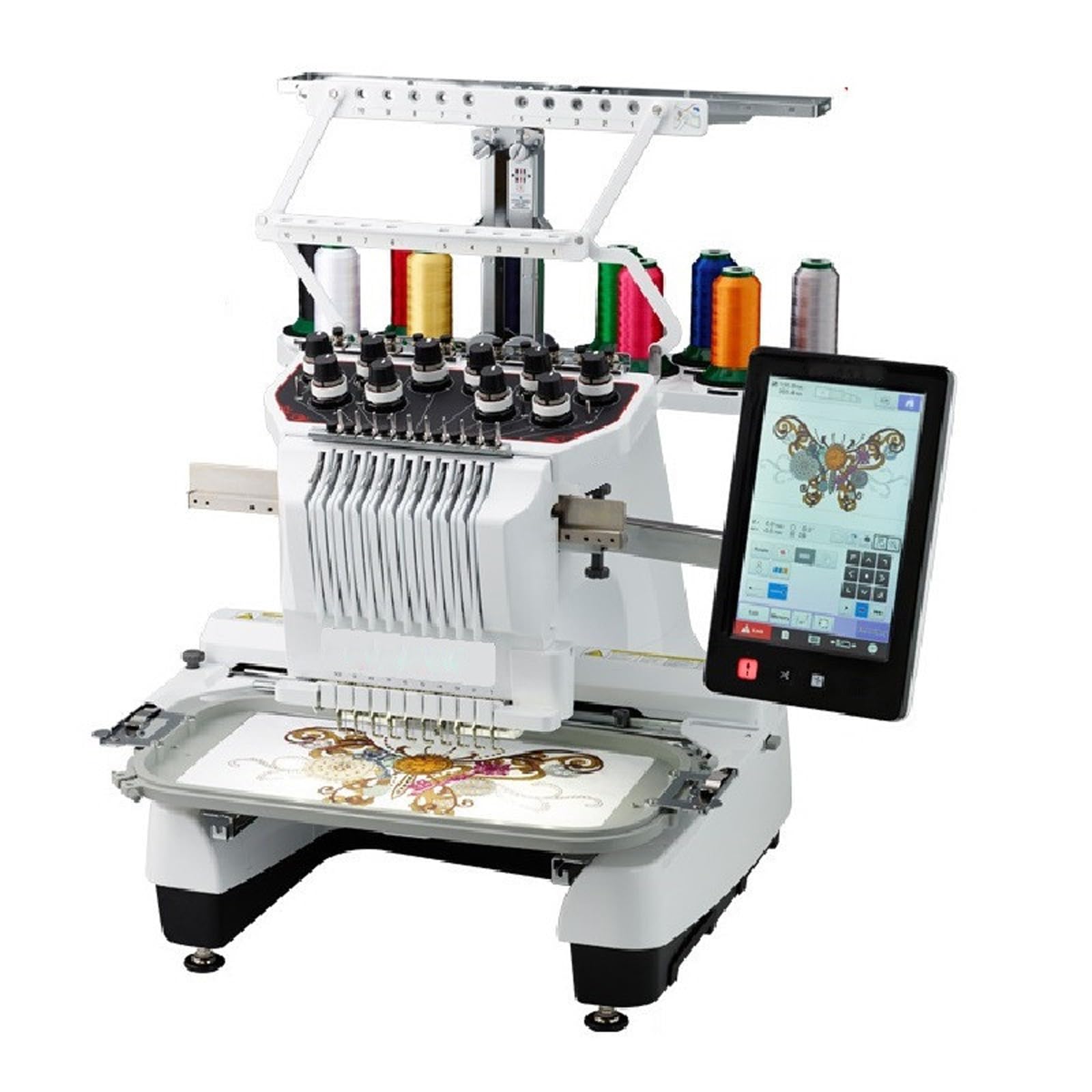 12 Needles Commercial Embroidery Machine, 1000RPM Automatic Computer ...