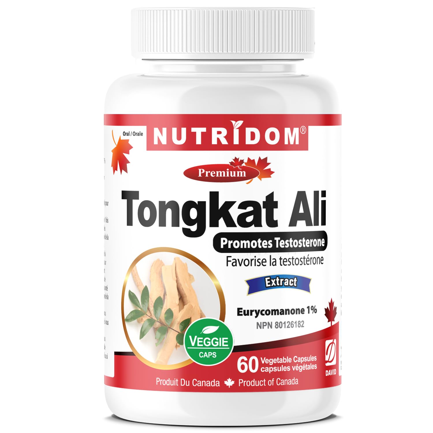 Nutridom Tongkat Ali Supplement for Men 200mg - Non-GMO, Vegan, Gluten ...