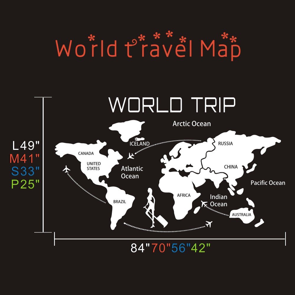 Vinilo Decorativo De Pared Con Mapa Del Mundo Gigante, Fotografías En ...