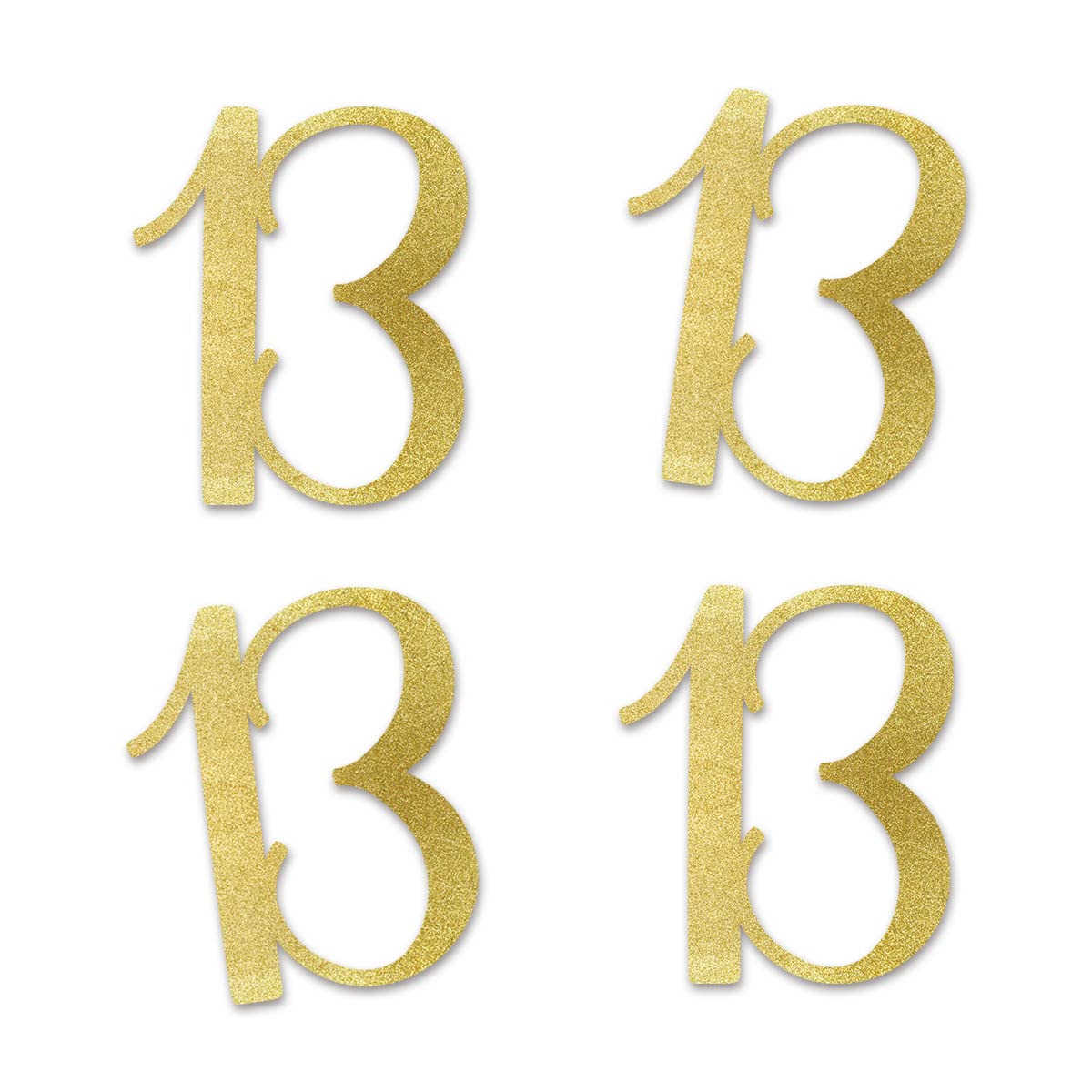Amazon.com: Gold Glitter 13 Cut-Out Numbers, 13th Birthday Party ...