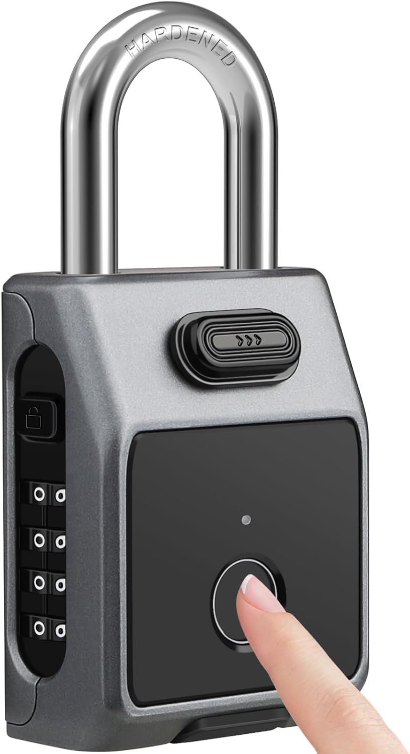 Amazon.com: Large Fingerprint Padlock, 4 Digit Combination Lock, Diyife ...