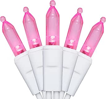 Amazon.com: Pink LED Christmas Lights - 35 Count Pink Christmas String ...