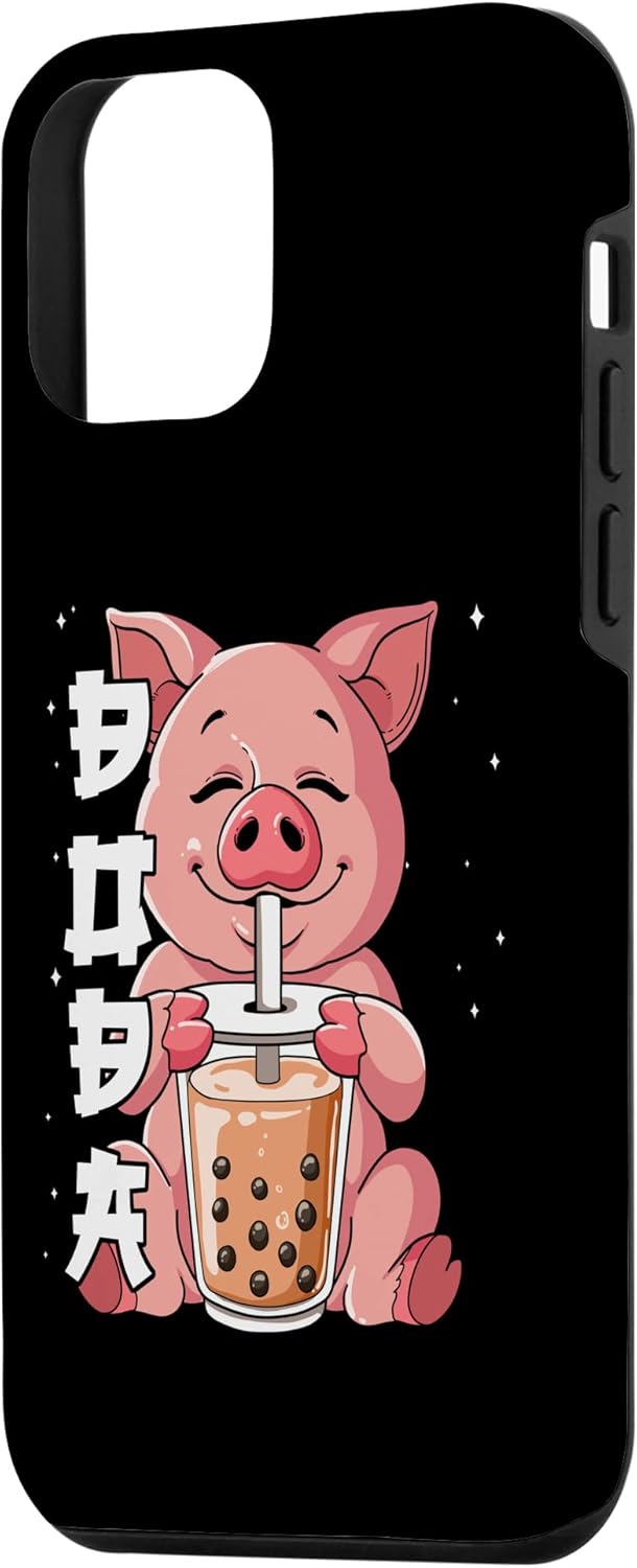iPhone 12 mini Bubble Tea Pig Boba Tea Case – Yaxa Colombia