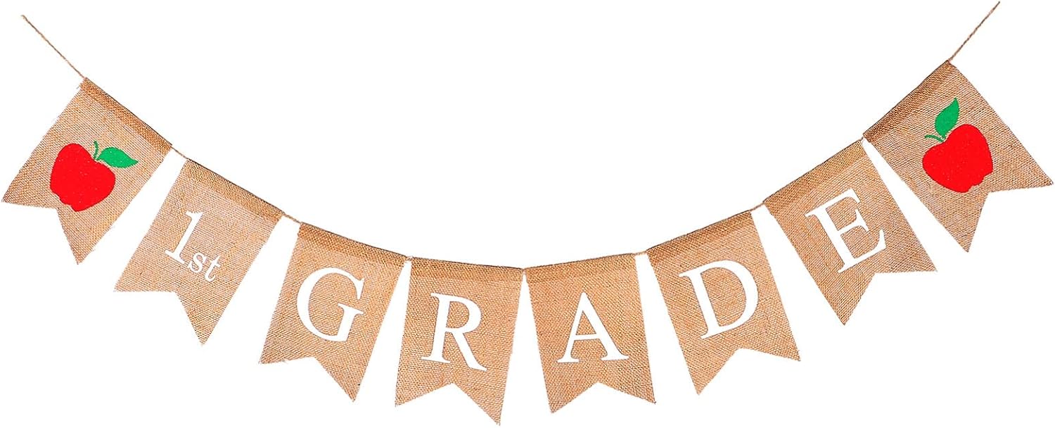 Amazon.com: Amosfun School Banner Kindergarten Banner 1st Grade Banner ...