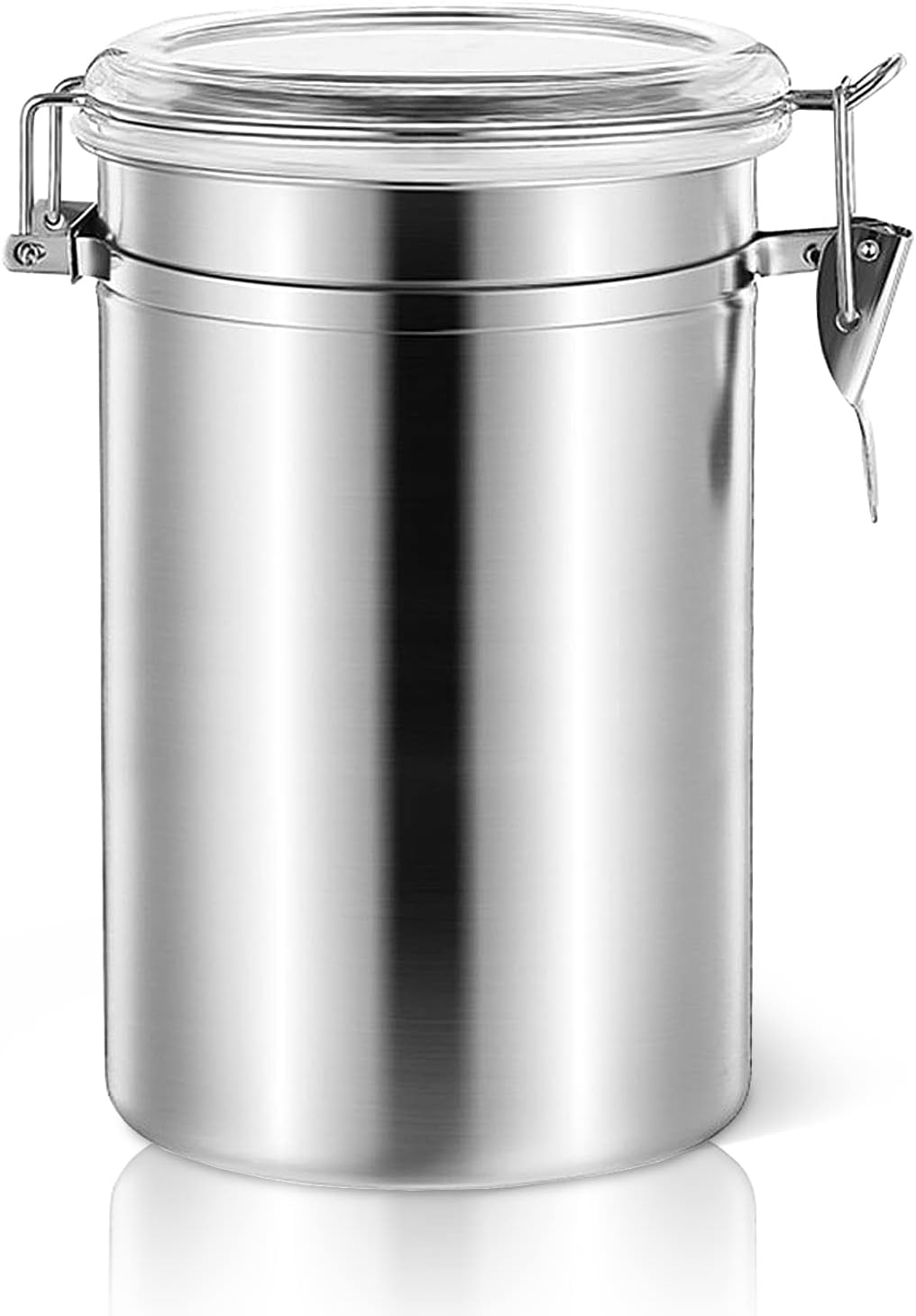 Stainless Steel Canister,44oz Coffee Canister with Clear Lid and ...