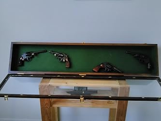 Amazon.com: CASTLECREEK Gun Display Case with Lock, Wood Glass Top ...