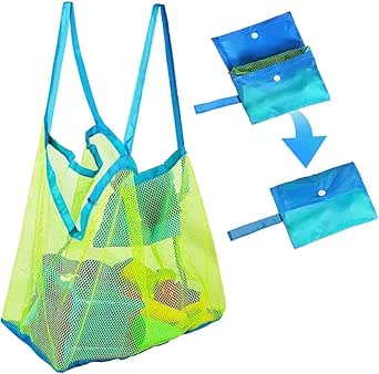 Amazon.com: Angel Maks Mesh Beach Tote Bag XL Extra Large, Green Sand ...