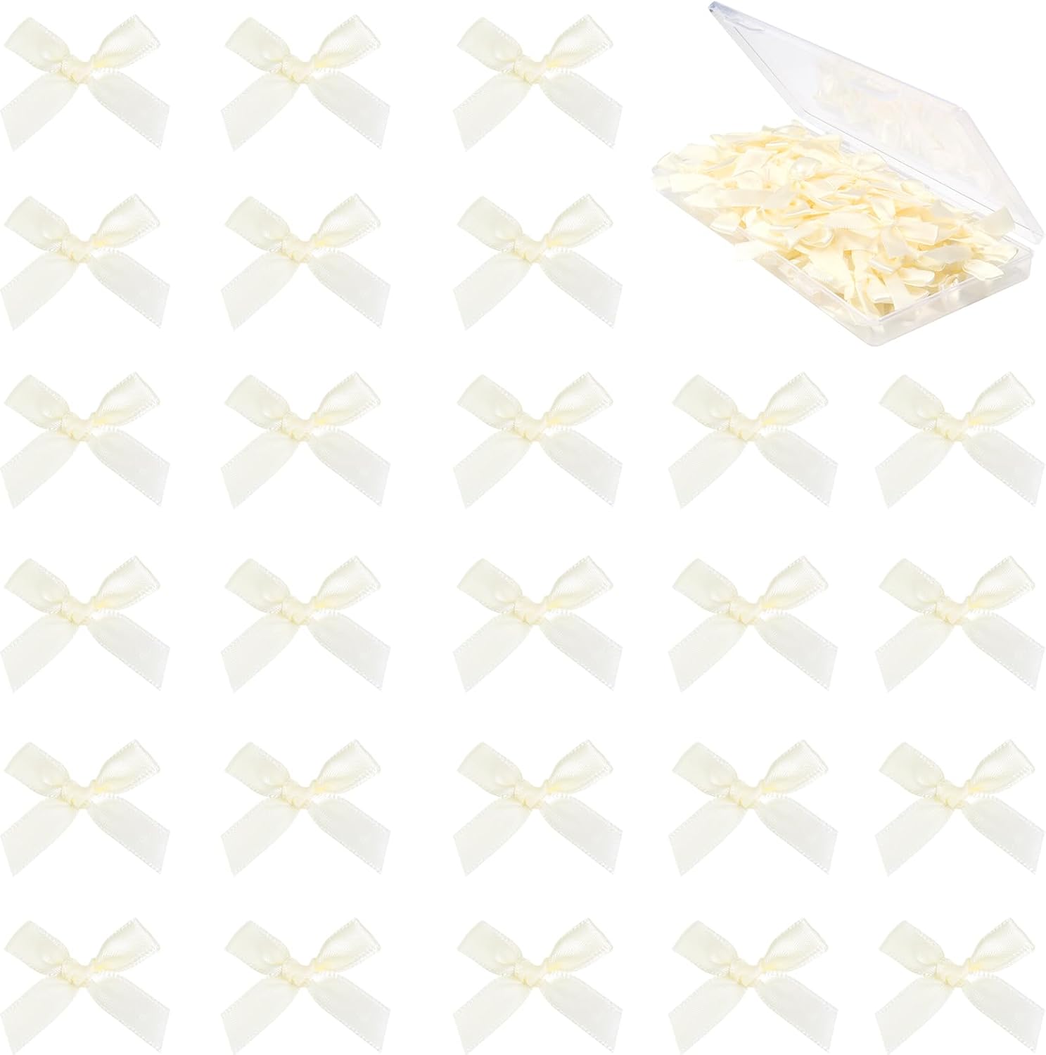 Amazon.com: Hiswan 100PCS Mini Ribbon Bows 1.57” Satin Small Premade ...