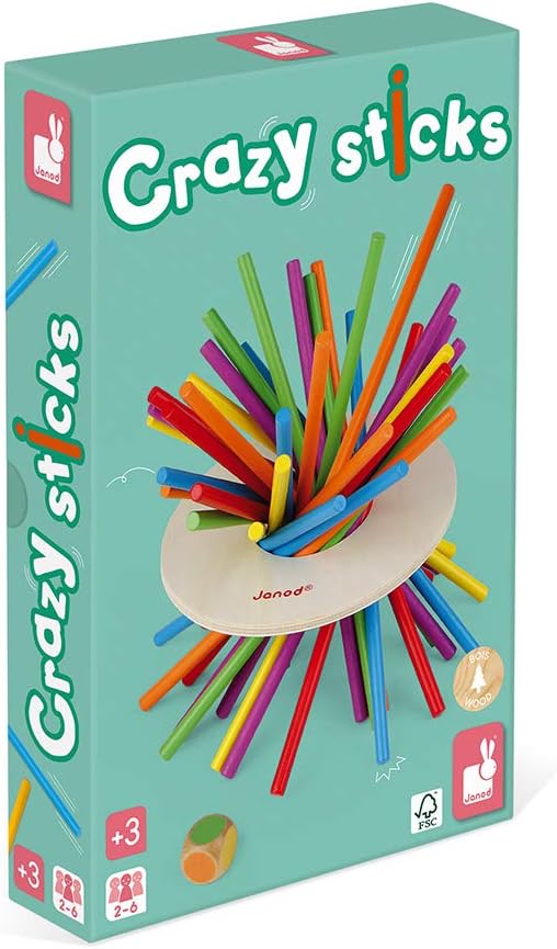 Janod - Crazy Sticks Skill Game - In Wood - For children from the Age ...