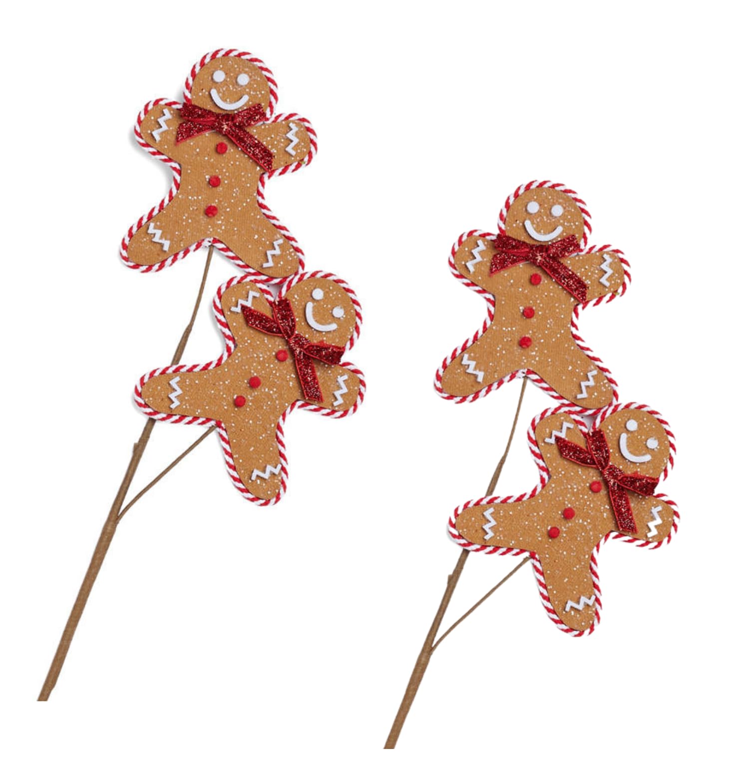 Amazon.com: Christmas Gingerbread Man Floral Sprays Set of 2 by Factory ...