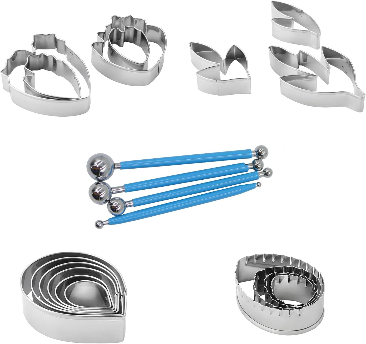 Amazon.com: MrCookie 17pcs Cake Fondant Petal Cutters set,Stainless ...