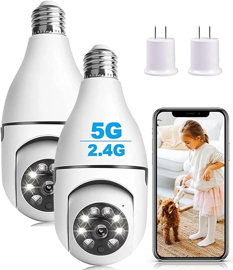 Amazon.com : 2K Light Bulb Security Camera, 5GHz & 2.4GHz WiFi Light ...