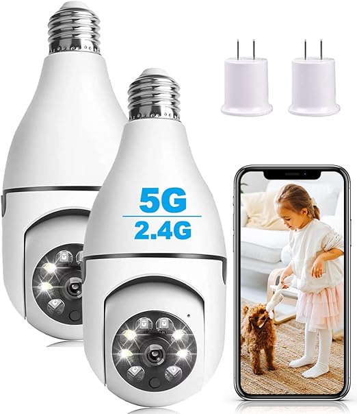 Amazon.com : 2K Light Bulb Security Camera, 5GHz & 2.4GHz WiFi Light ...
