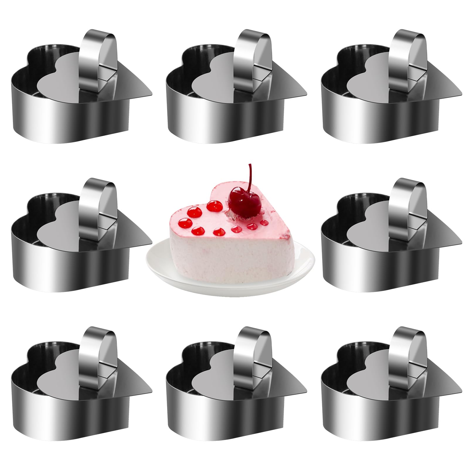 8 Pieces Round Food Rings,Cooking Rings Set,Stainless Steel Cake Circle ...