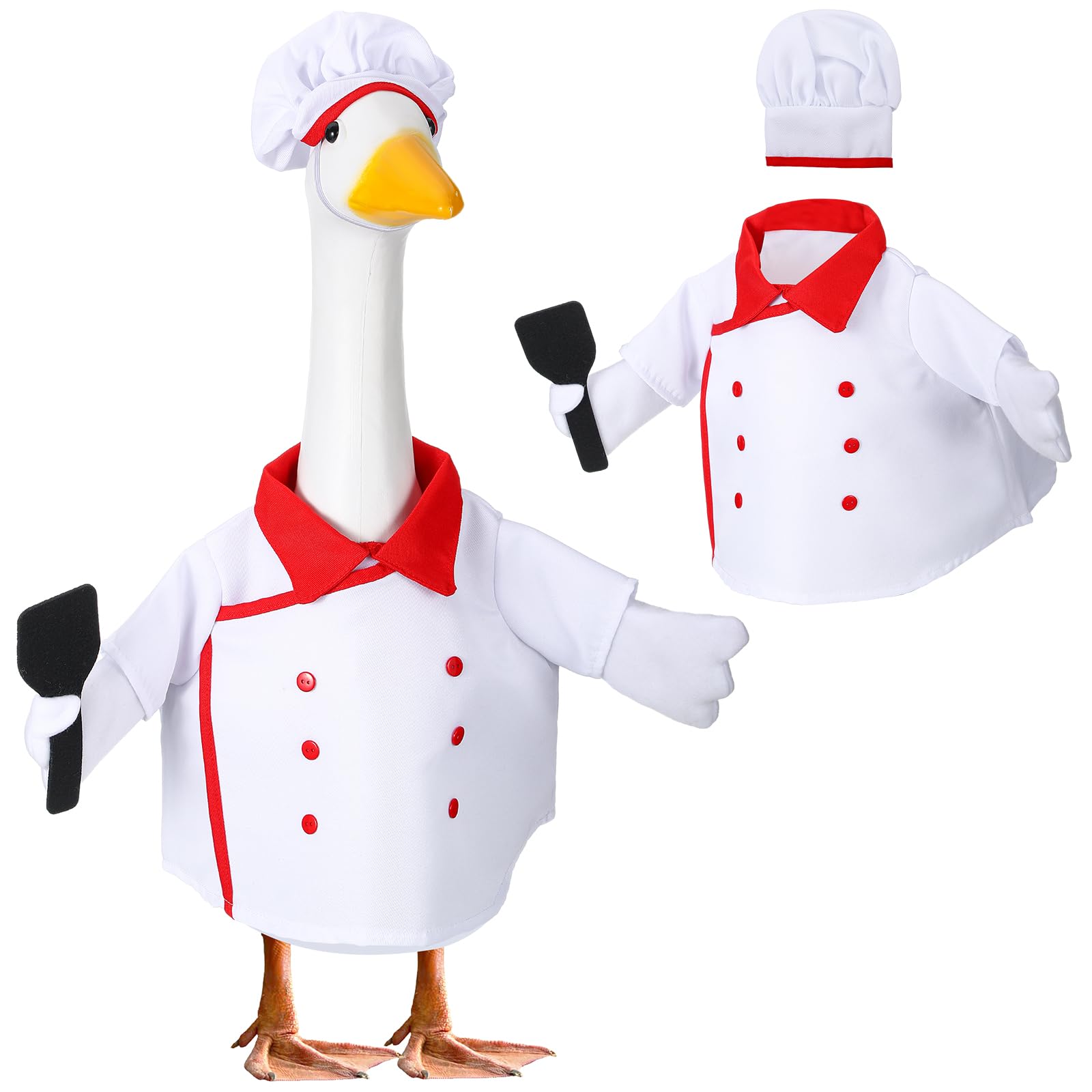 Amazon.com : Geyoga Chef Goose Outfit Costume Yard Lawn Porch Clothes ...