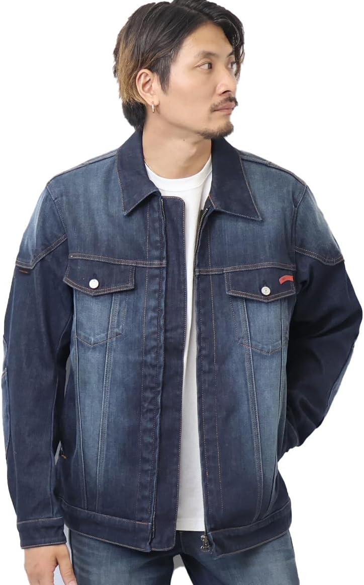 Edwin KBWG01 Men's Motorcycle Denim Jacket, Biker Denim Jacket, G-Jean ...