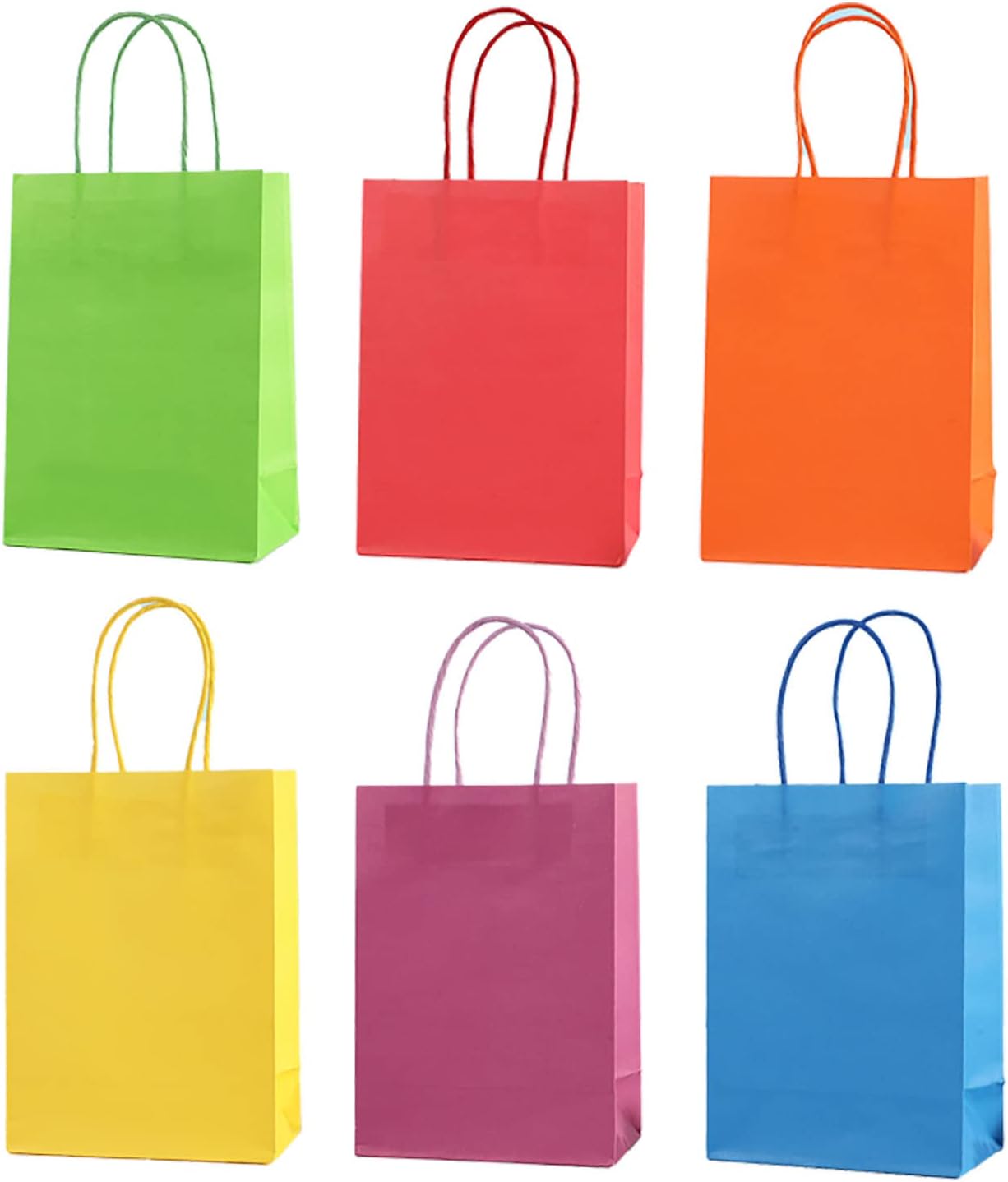 Amazon.com: evhooe Kraft Paper Bag Color Paper Bag Party Bag 24PCS ...
