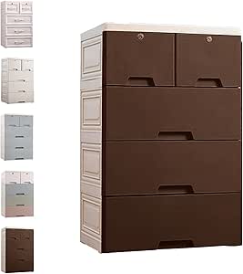 Amazon｜Fkstyle リビング チェスト おしゃれ 4段 5段 収納 ボックス 鍵付き 衣類 衣装 ランドリー ケース タンス プラスチック [並行輸入品]｜チェスト・タンス オンライン通販