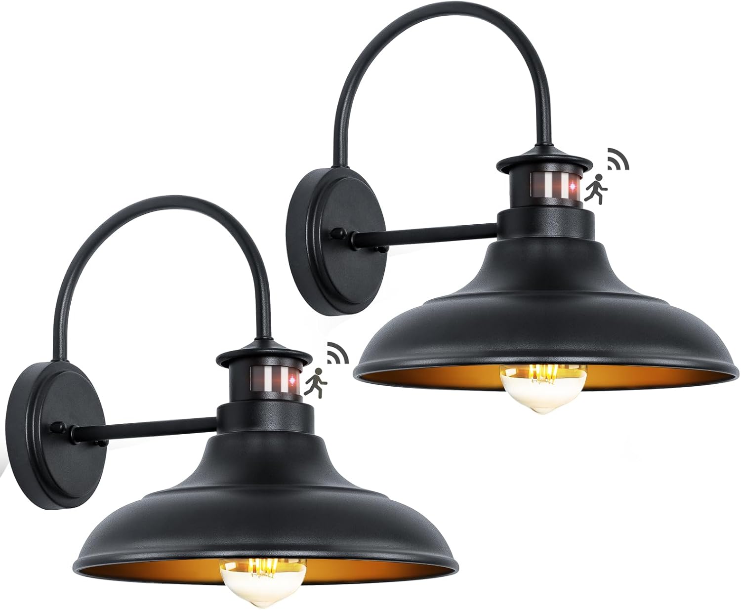 2 Packs Motion Sensor Outdoor Barn Lights - Dusk to Dawn Farmhouse ...