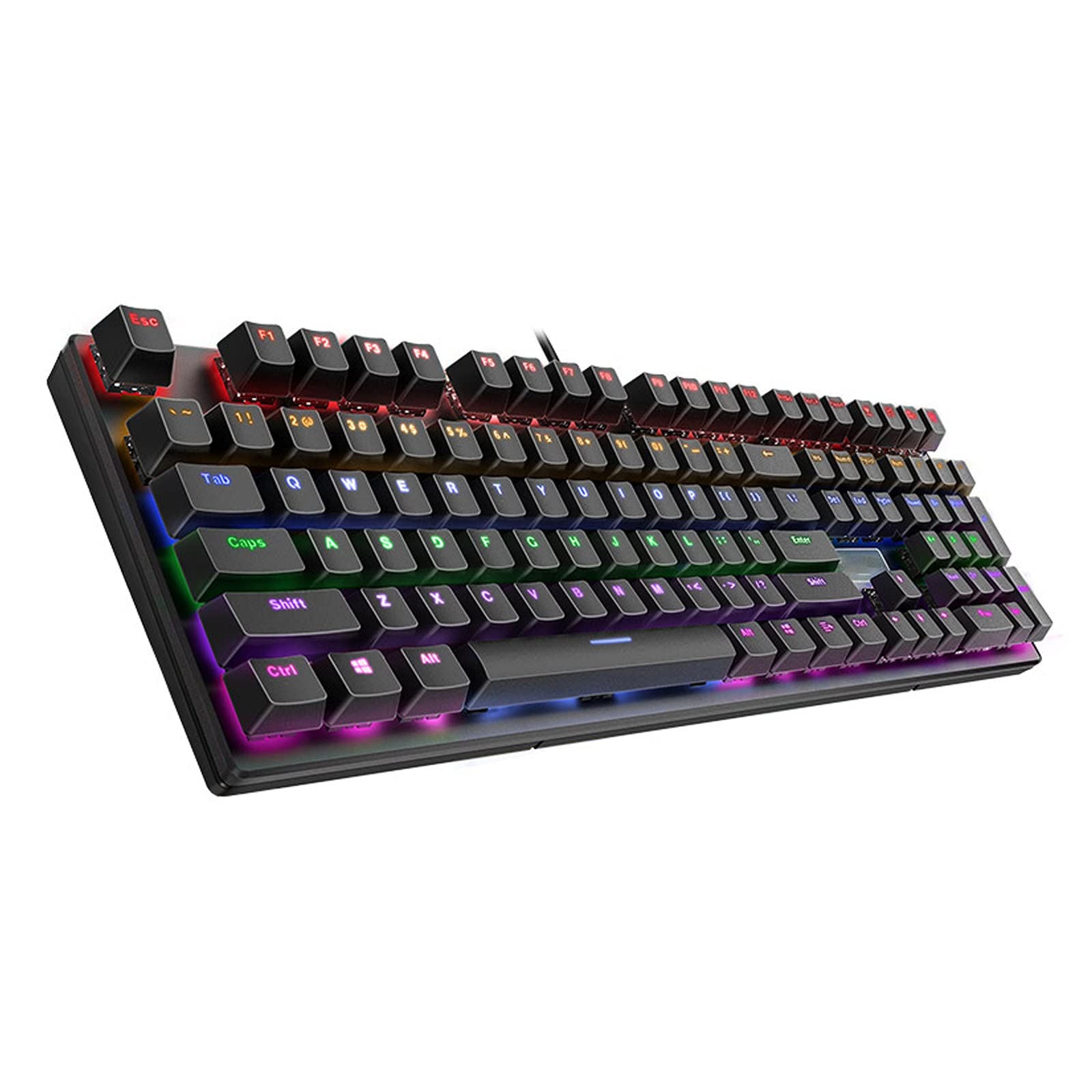 Amazon.com: RGB LED Backlit Wired Mechanical Gaming Keyboard, Aluminum ...
