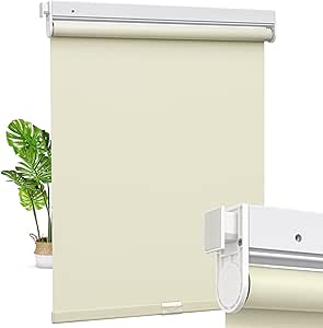 Amazon.com: Pasoun No Drill Cordless Roller Shades No Tools 100% Blackout Roller Windows Blinds ...