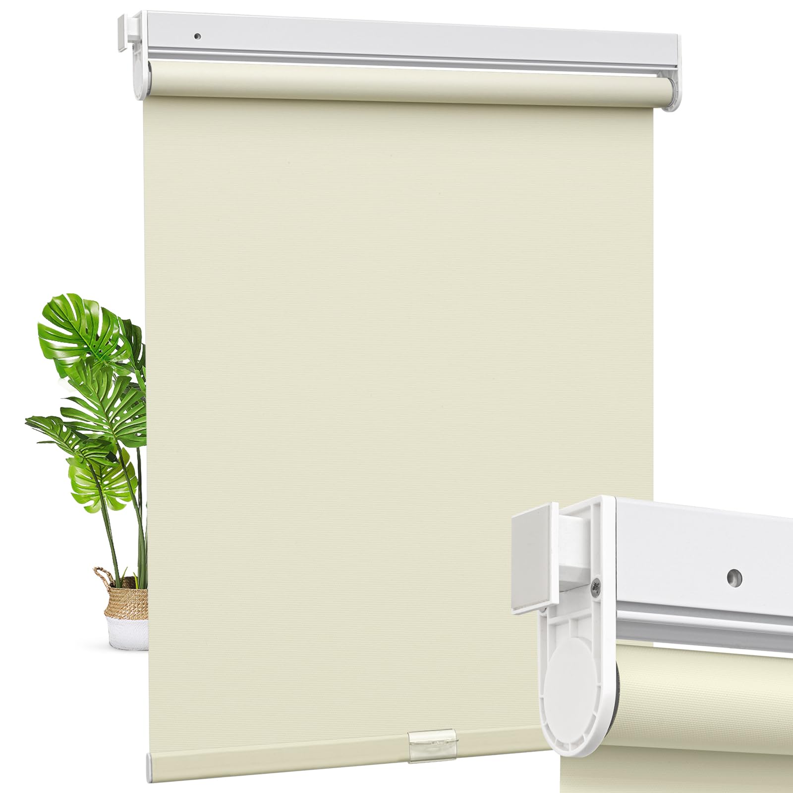 Amazon.com: Pasoun No Drill Cordless Roller Shades No Tools 100% ...