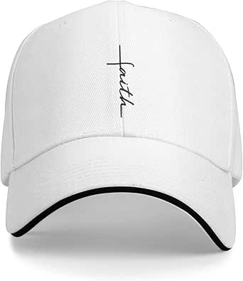 Faith Cross Script Christian Jesus Gifts White Classic Hat Men Women ...