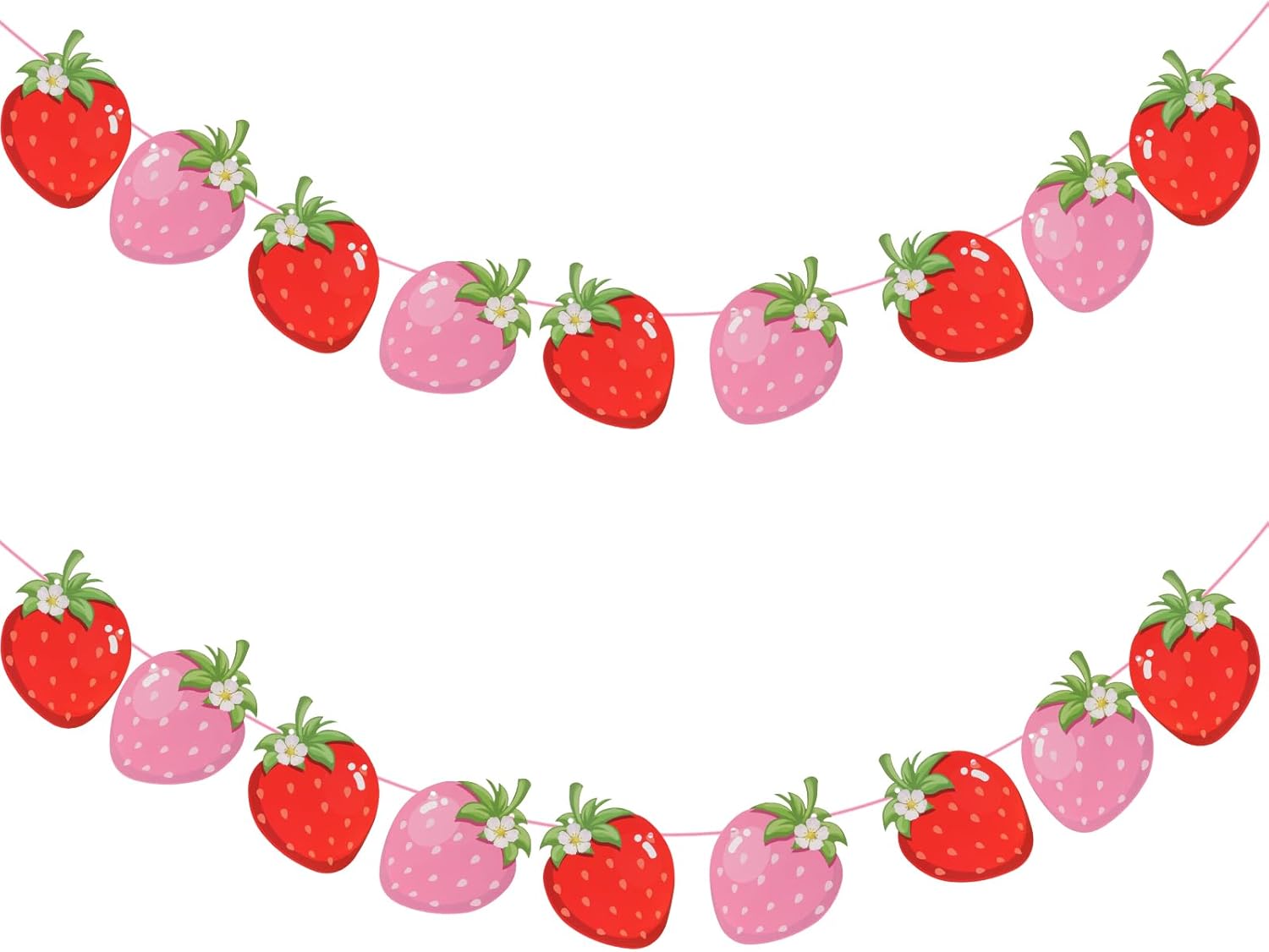 Strawberry Banner Set,UHOMNEY 2pcs Cute Berry Garland Summer Fruit ...