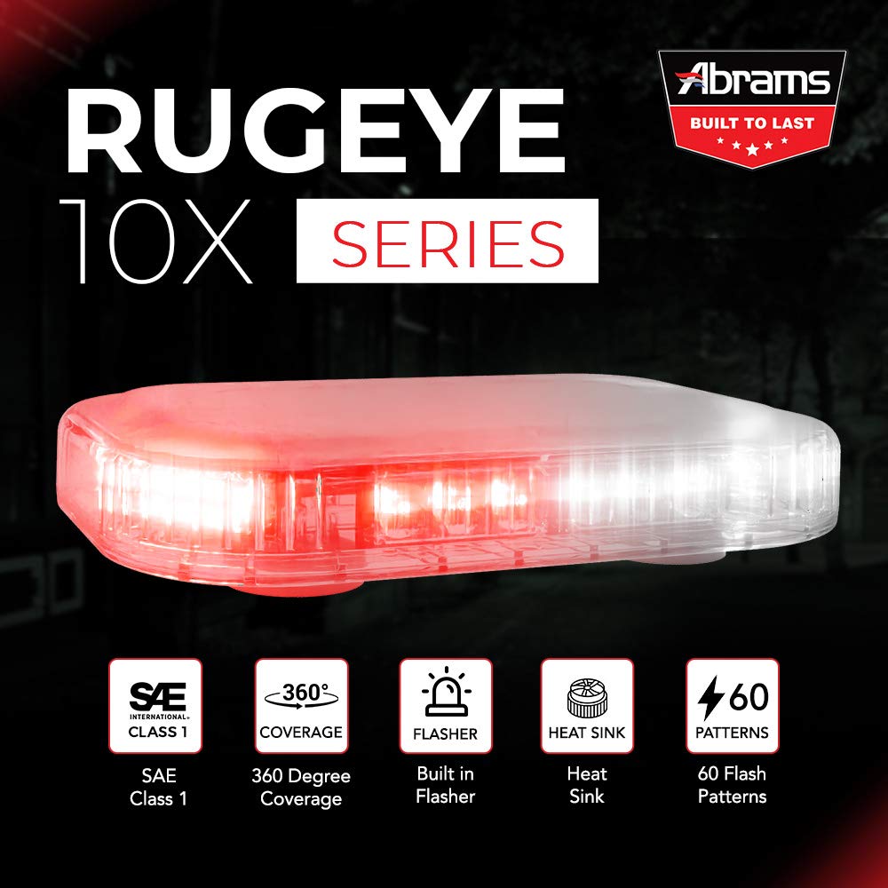 Snapklik.com : RugEye Emergency LED Light Bar 10" Red/White Light Bar ...