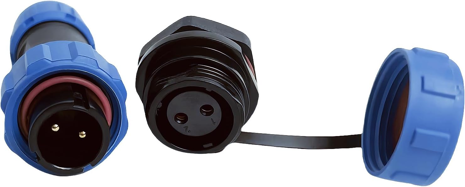 Amazon.com: 5Sets Waterproof Connector IP68 SP13 2 PIN Male Plug ...