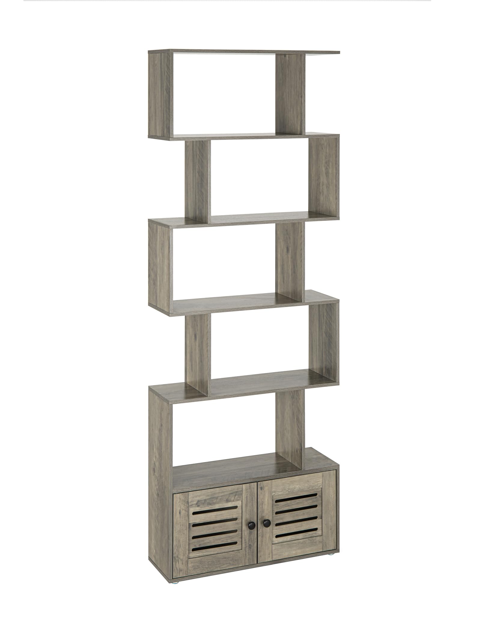 DINZI LVJ 6-Tier Bookshelf, S-Shaped Geometric Bookcase, Book Shelf ...