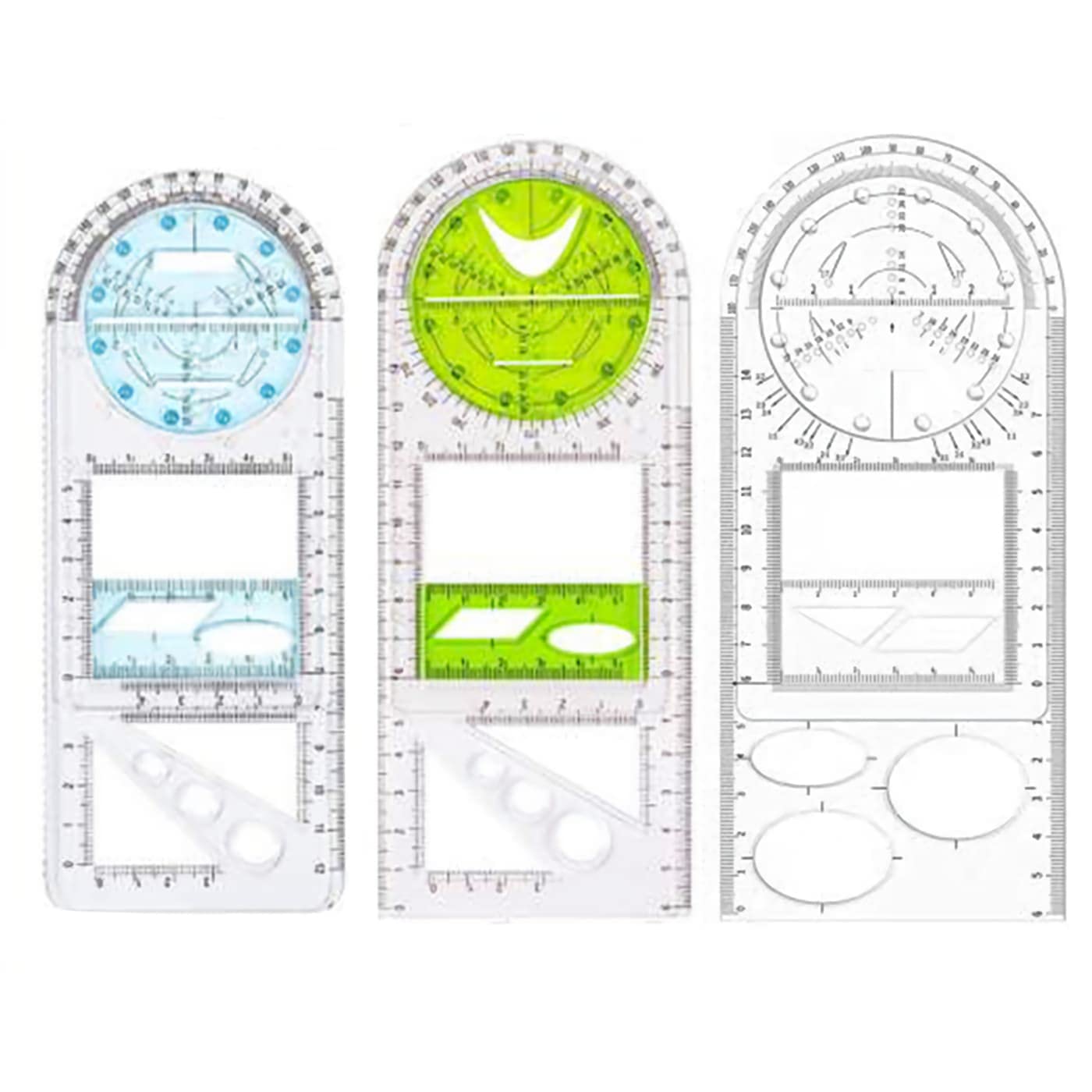 MEETOZ 3 Packs Multifunctional Geometric Drawing Rulers, Mathematics ...