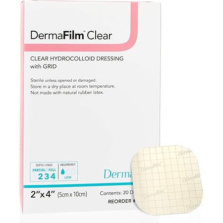 Amazon.com: DermaFilm Clear Hydrocolloid Wound Dressing - 2" x 4" Extra ...