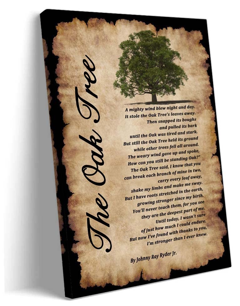 Amazon.com: The Oak Tree Poem Framed Wall Art Poetry Poster The Oak ...