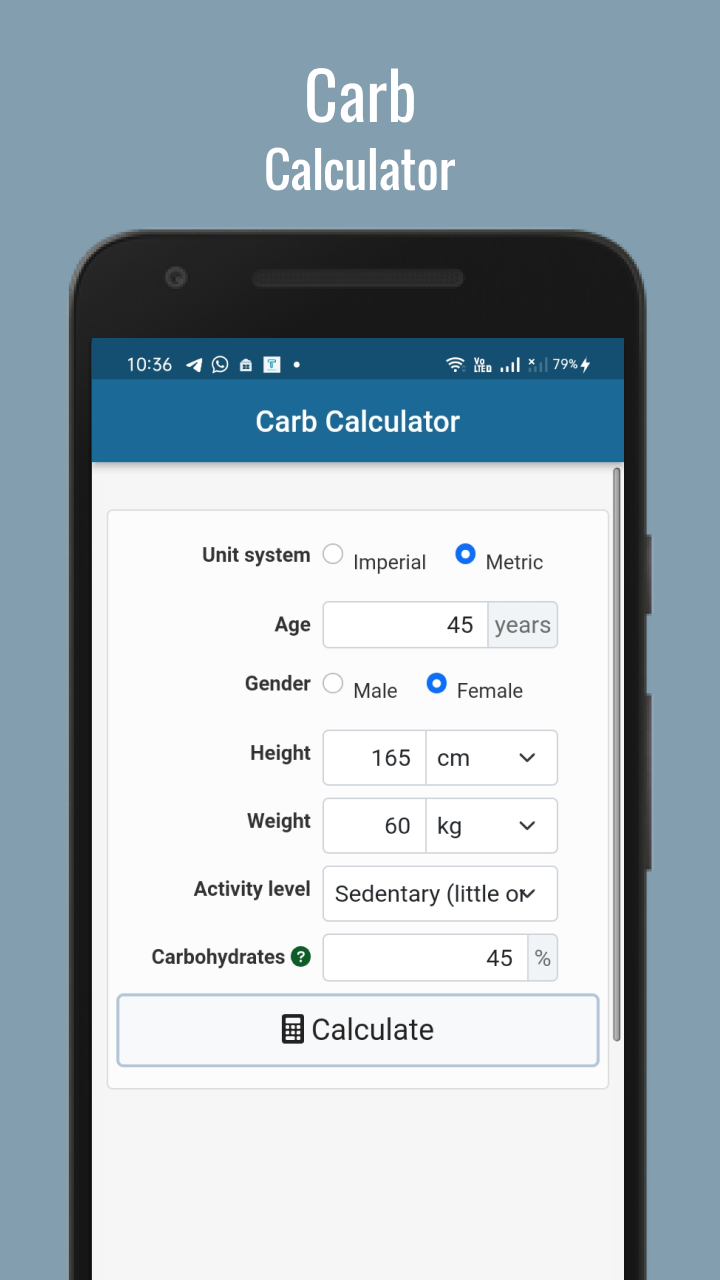 Carb Calculator - App on Amazon Appstore