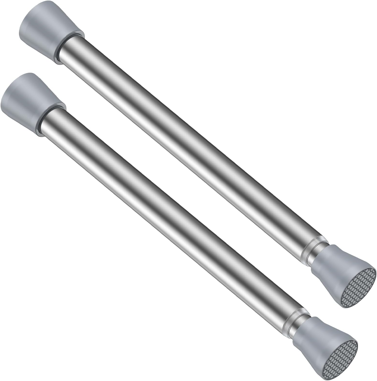 AIZESI 2 Pack Curtain Rods Extendable 68-100 cm, Spring Loaded Curtain ...