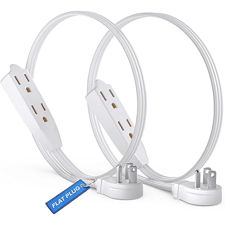 Amazon.com: Maximm Cable 1 Feet Flat Plug Extension Cord/Wire, Multi ...