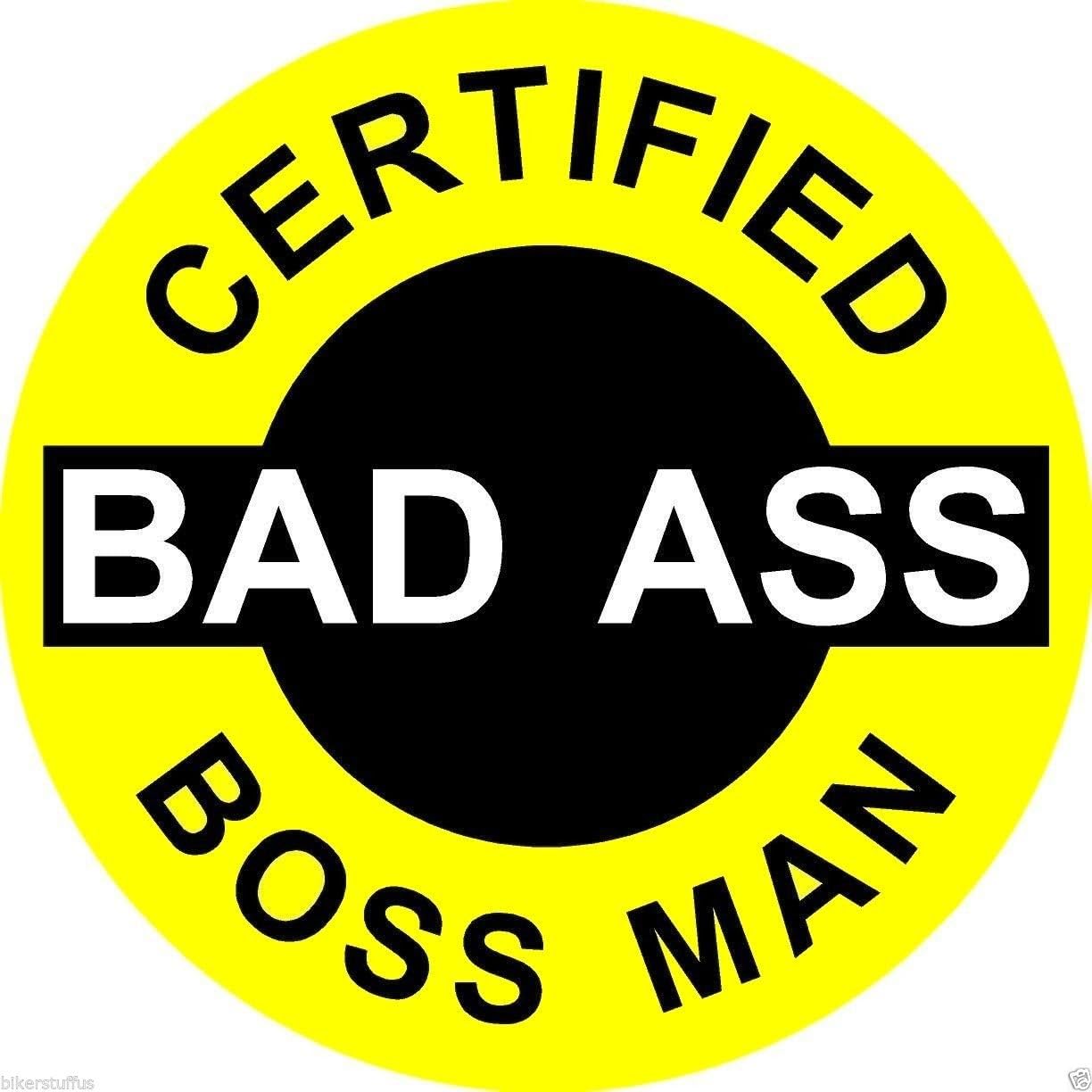 Amazon.com: BIKERSTUFFUS Certified Bad Ass Boss Man Sticker (3 Pack ...