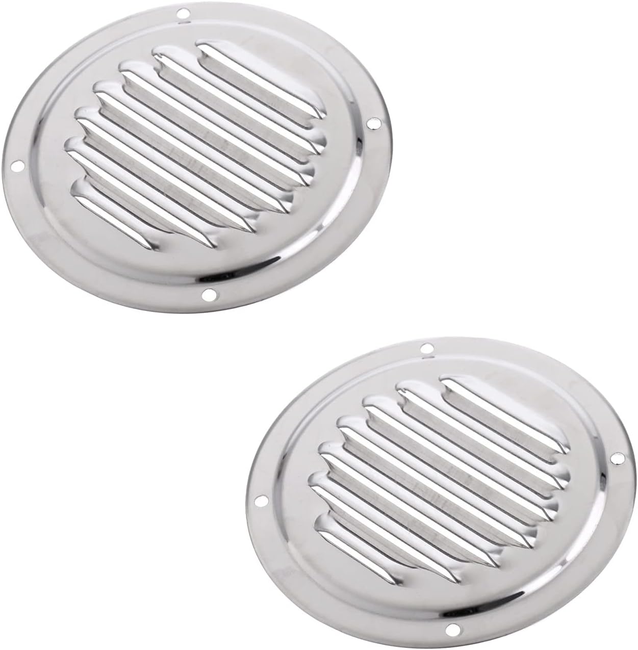 Air Vent Cover 2pcs Stainless Steel Louvered Air Vent Round Ventilation ...