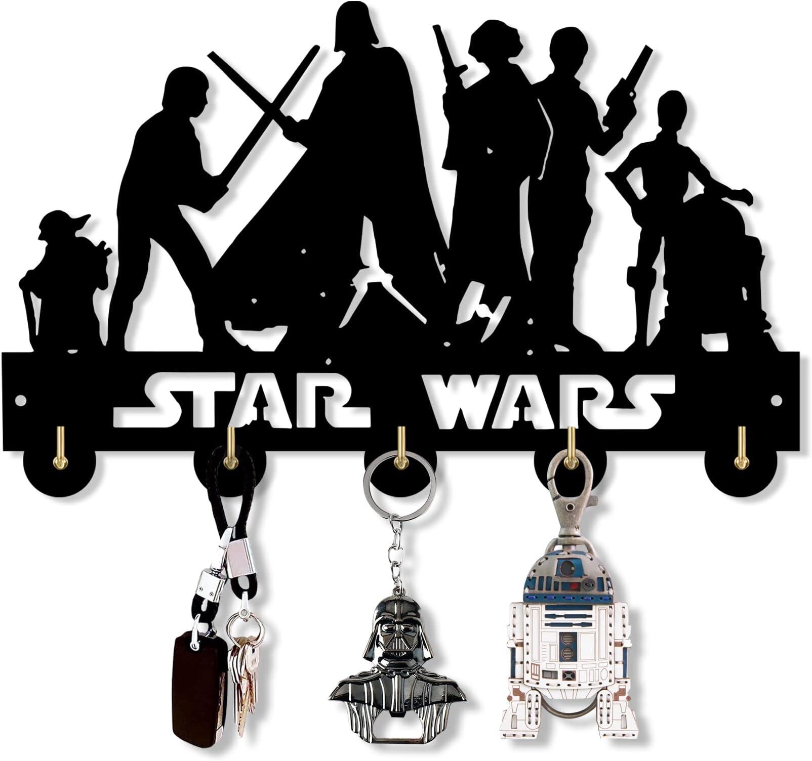 Amazon.com: ANTWAX Star Black Key Holder for Wall, Star and Warplane ...