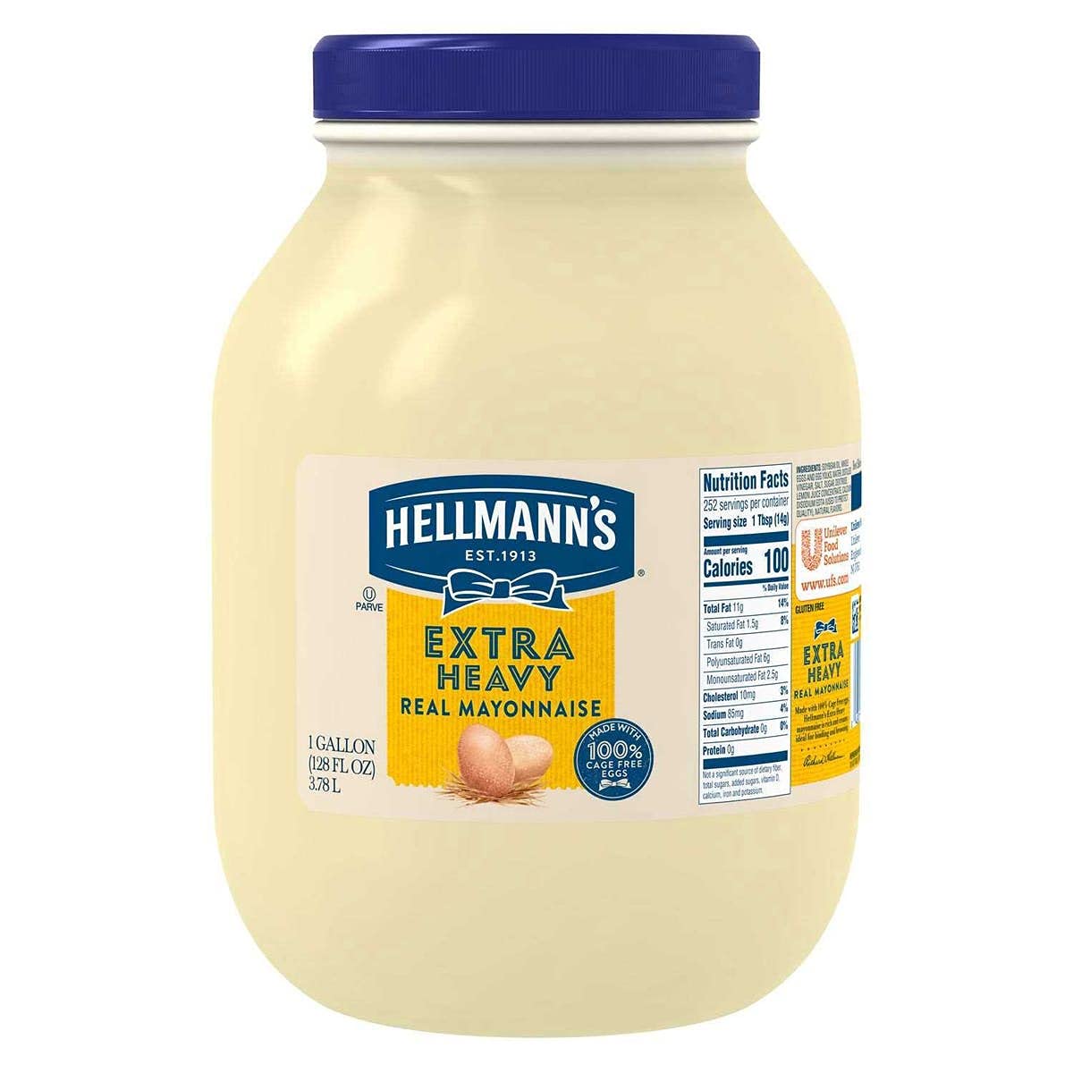 Amazon.com : Hellmann's Extra Heavy Mayonnaise Jar Made with 100% Cage ...