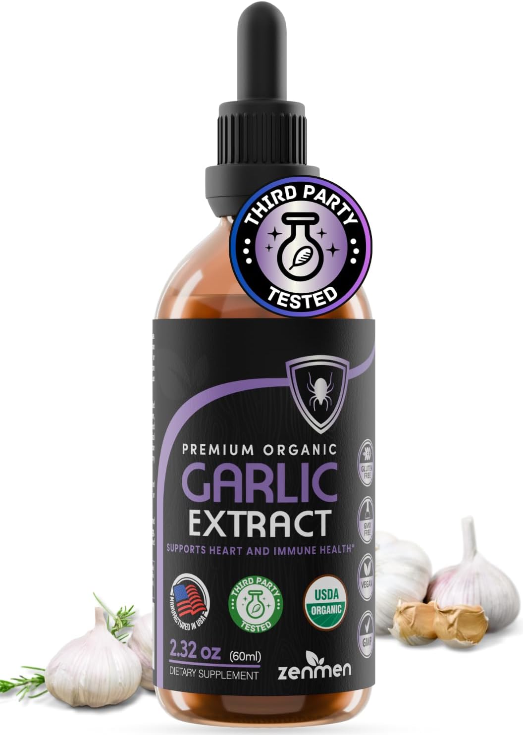 Amazon.com: Zenmen Organic Garlic Cloves Extract (Odorless Tincture ...