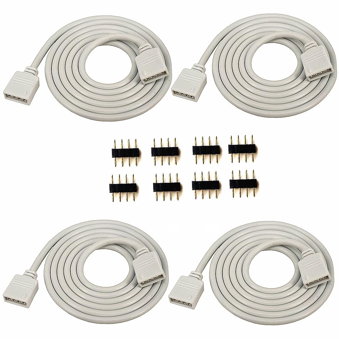 Amazon.com: WFYZQLJE 4pcs 4-pin White 3.28 Foot (1 Meter) 4-pin RGB ...