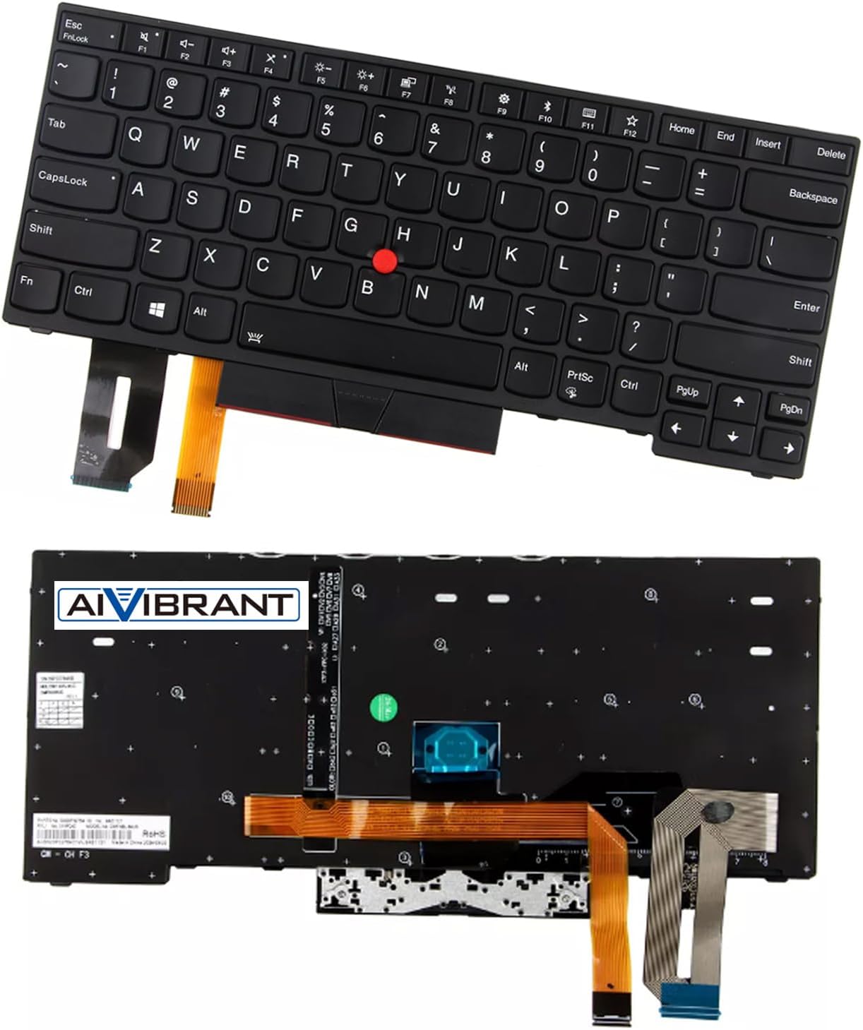 Amazon | AIVIBRANT ノートパソコン交換用キーボード Lenovo ThinkPad E480 E485 E490 E495 ...