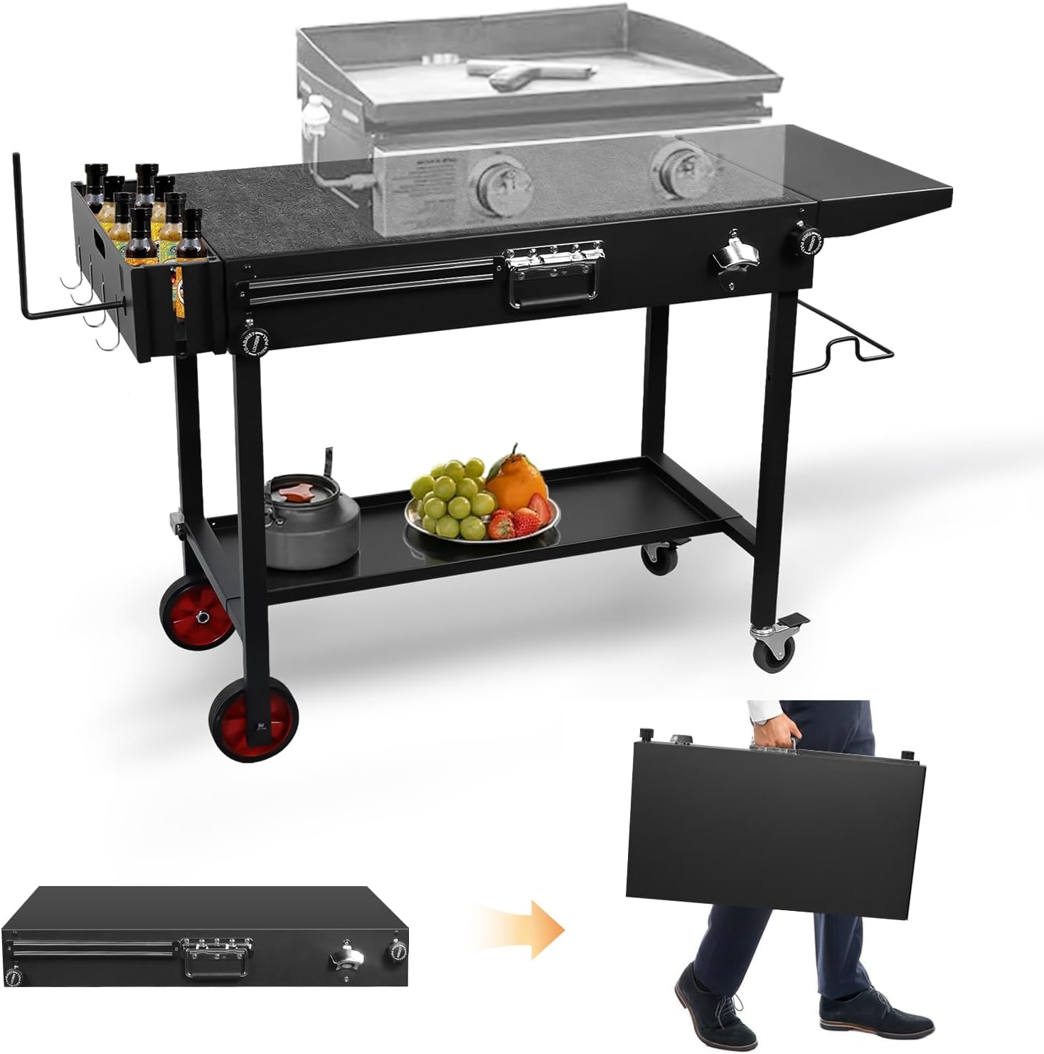 Amazon.com : Portable Grill Tables for Outside,Movable Folding Grill ...