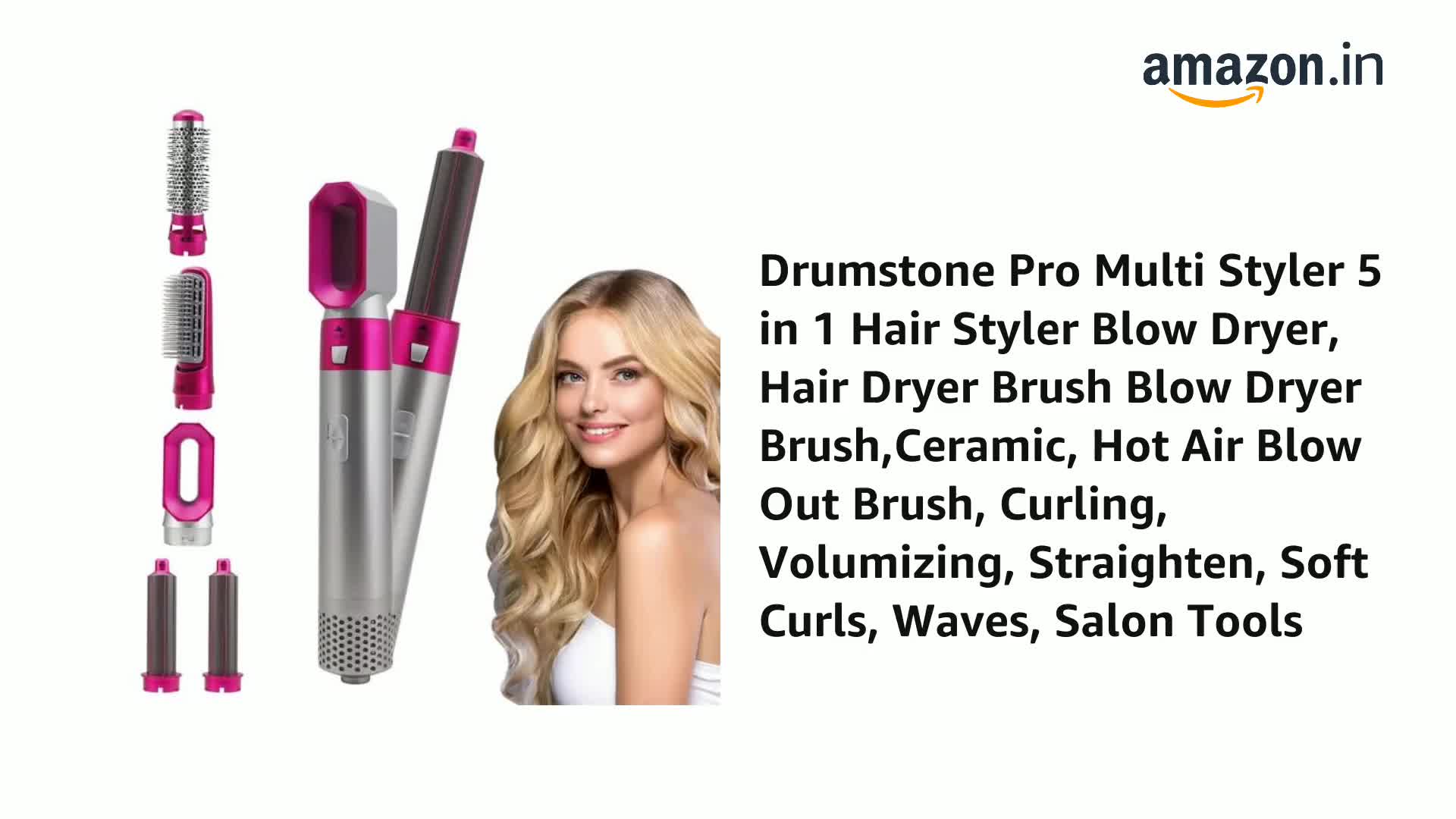 Watch Drumstone Pro Multi Styler 5 in 1 Hair Styler Blow Dryer, Hair ...