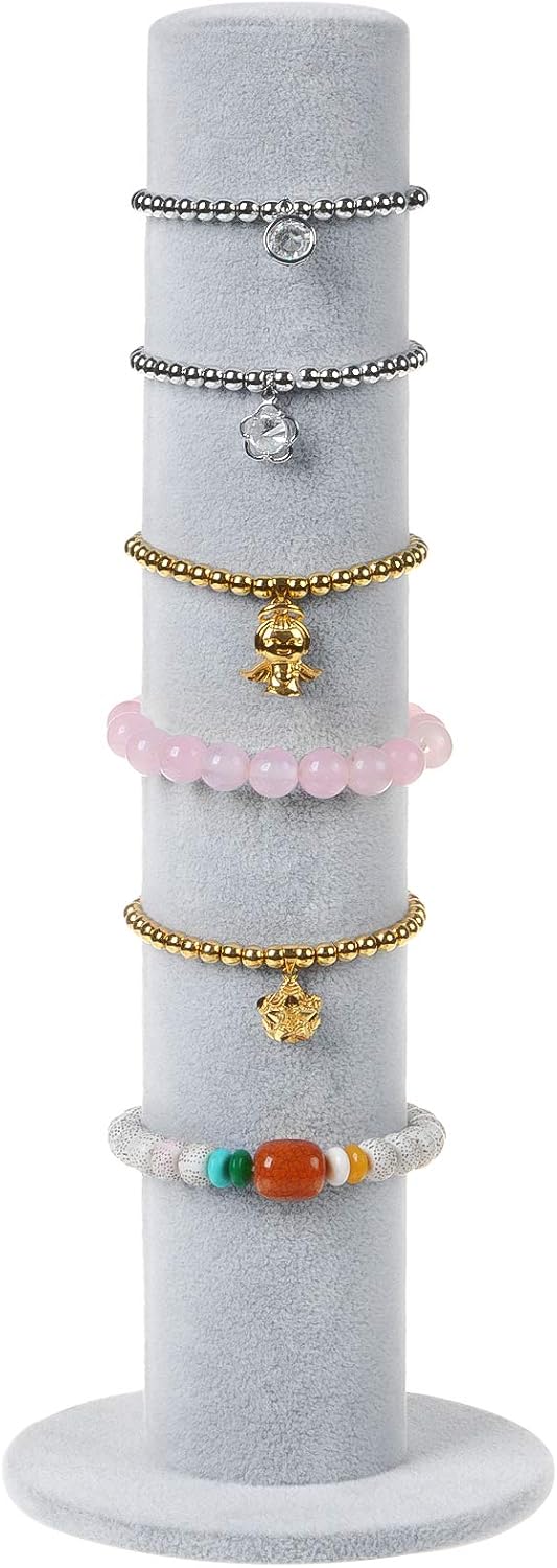 Amazon.com: TENINYU Velvet Vertical Tower Jewelry Bracelet Scrunchie ...