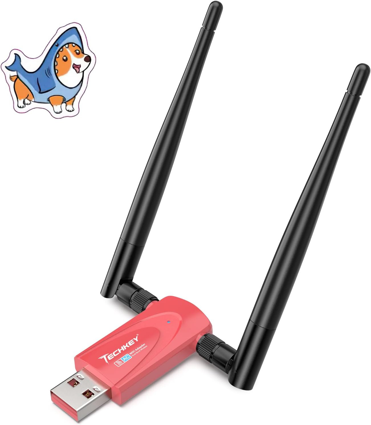 Amazon.com: Wireless USB WiFi Adapter for Desktop PC, Techkey V3 ...