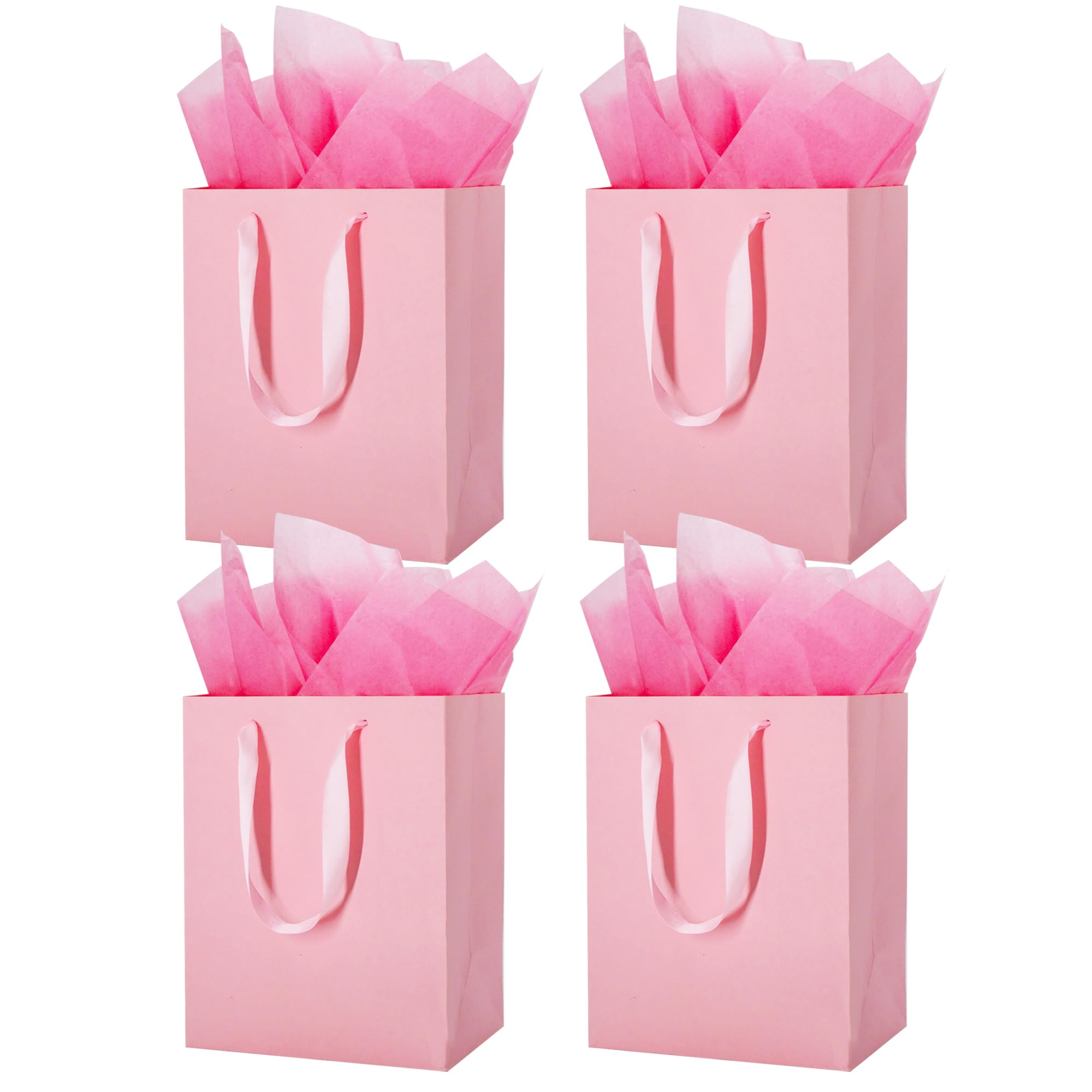 Amazon.com: MOXARYSU 4 Pcs Medium Pink Gift Bags: 8x5x10 Inches Gift ...